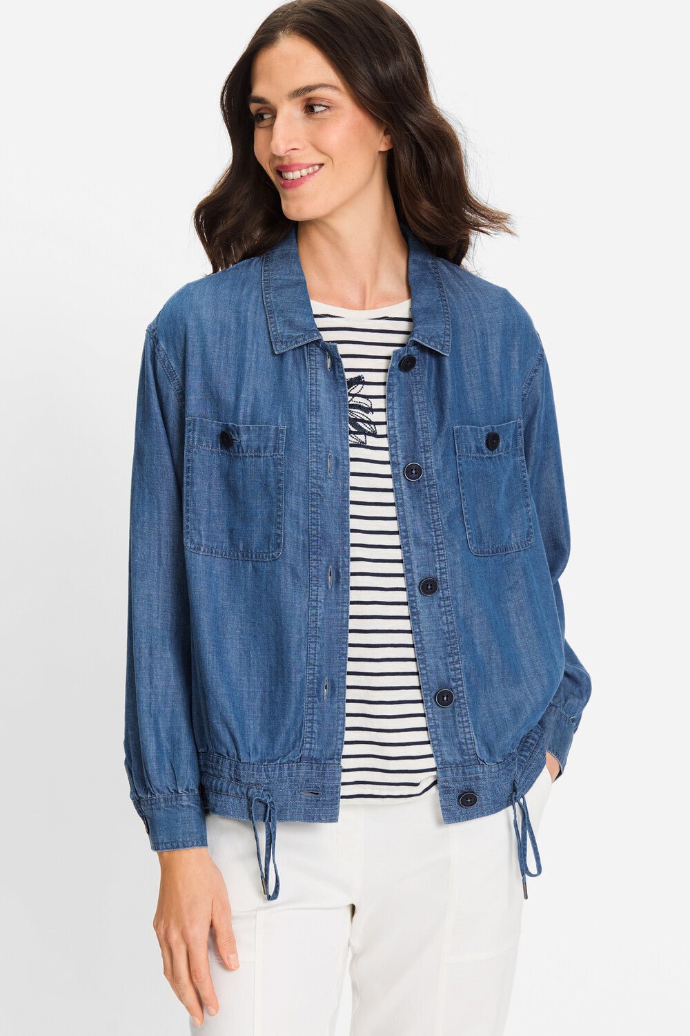 Olsen Soft Denim Look Jacket Blue – MMJs Fashion